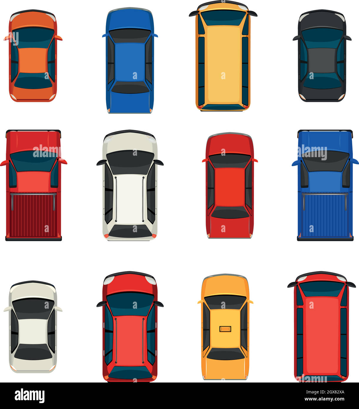 Set cartoon cars vehicles Stock Vector Images - Alamy