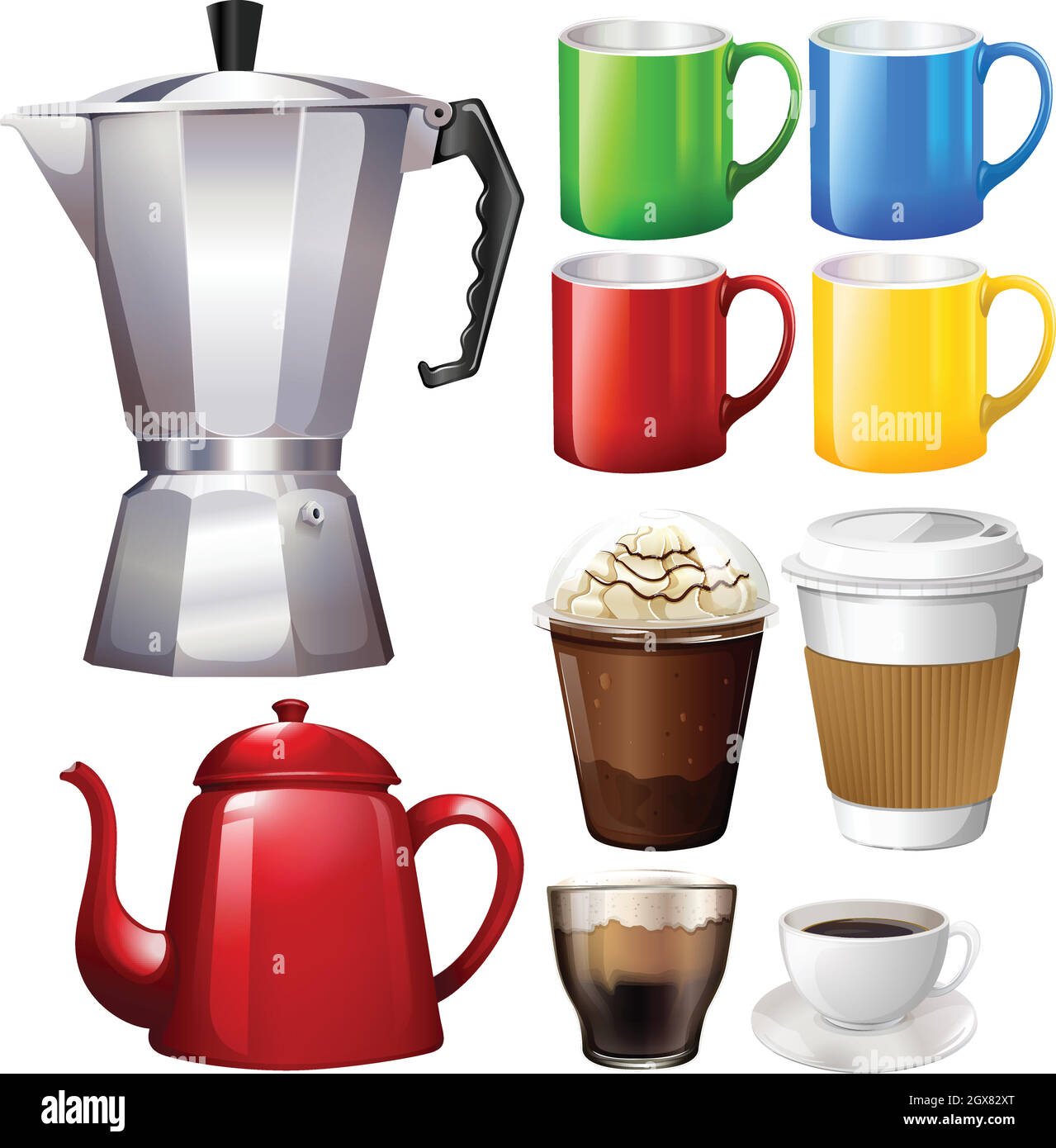 Different cups of tea Stock Vector Images - Alamy