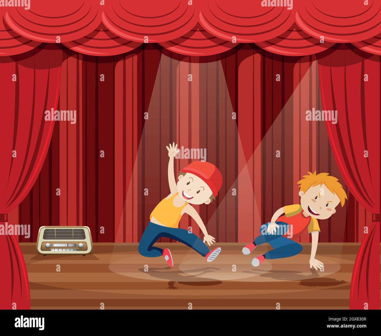 Kids Dancing On Stage Clipart