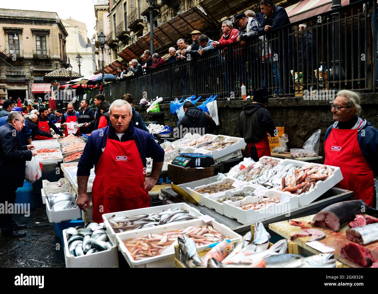 The colorful morning fish market in Catania, Italy Stock Photo - Alamy