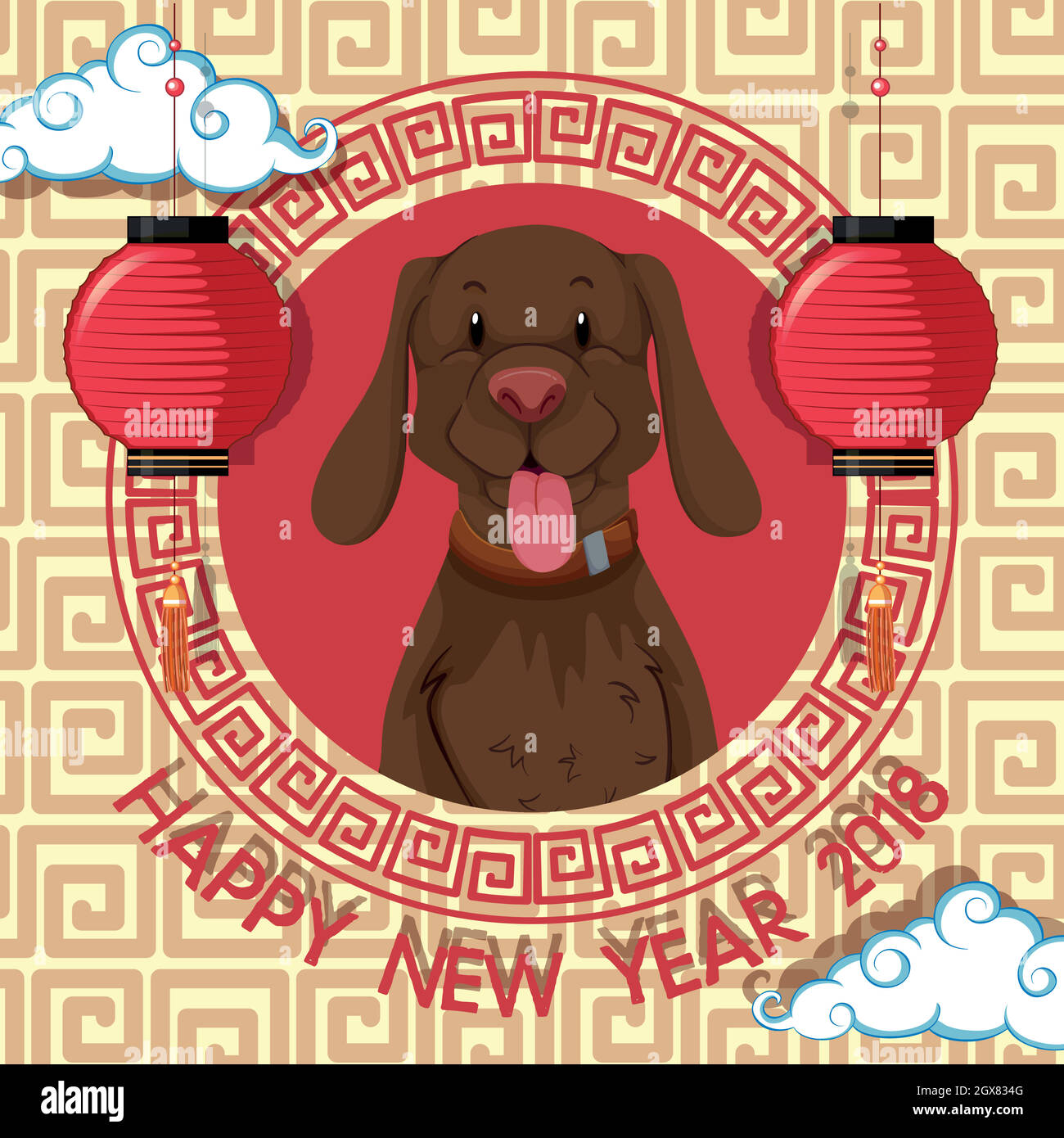 Holiday dog card Stock Vector Images - Alamy