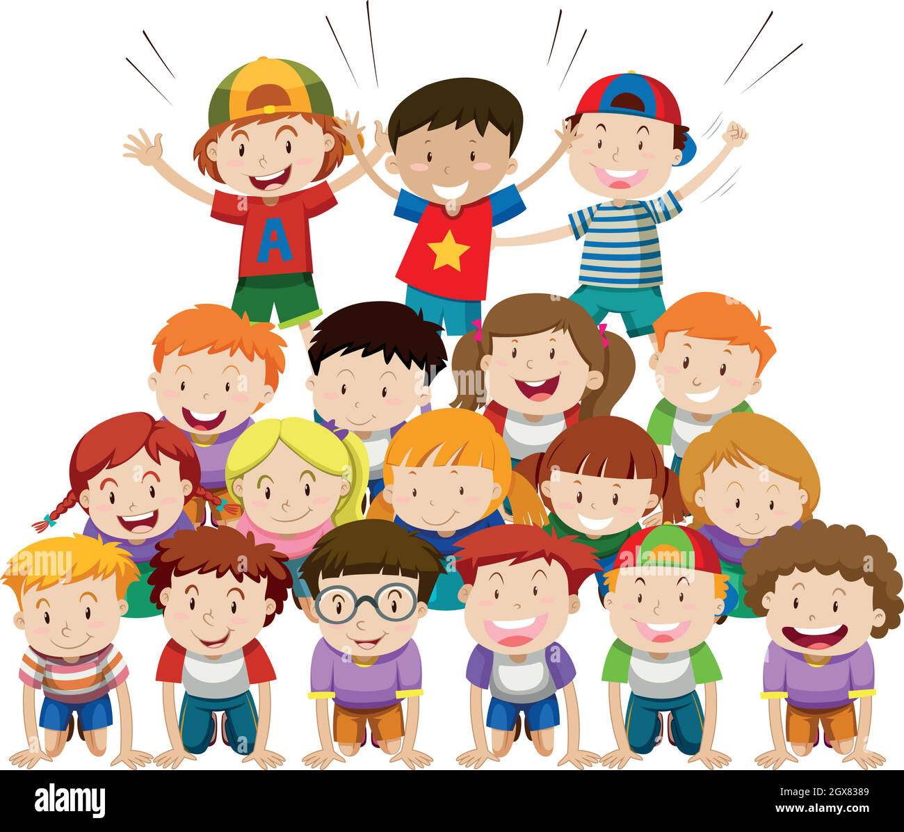 Children playing human pyramid Stock Vector Image & Art - Alamy