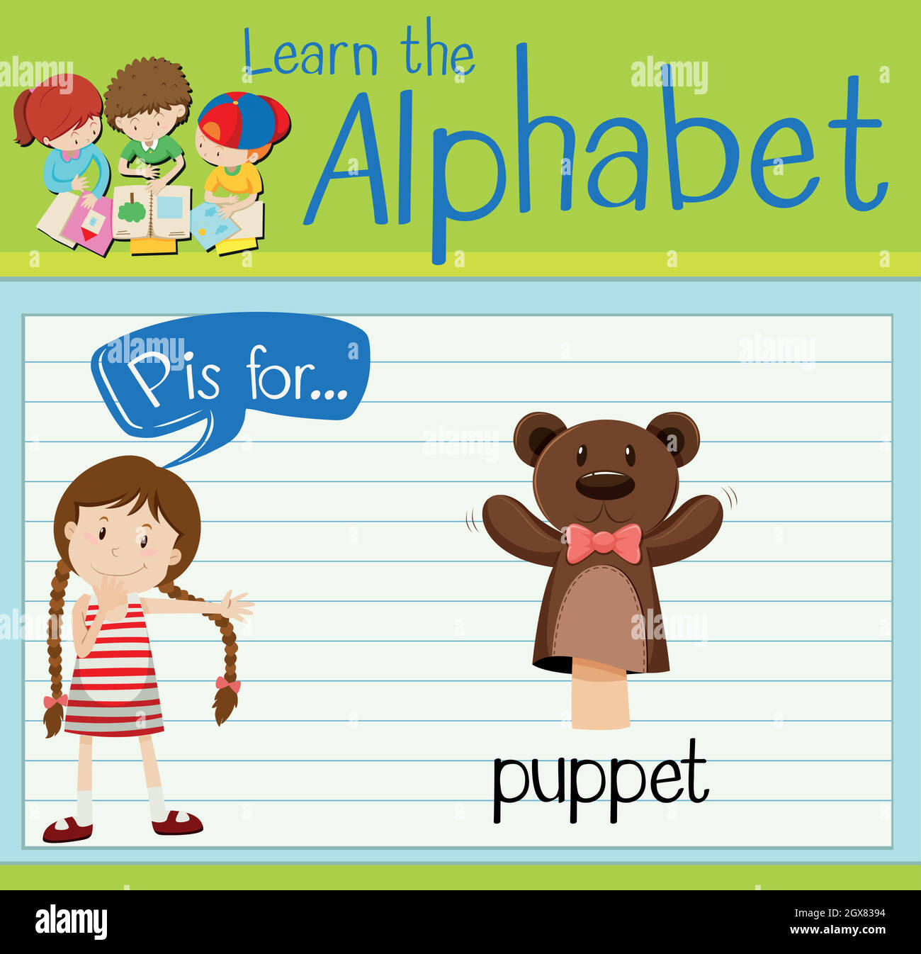 Flashcard letter P is for puppet Stock Vector Image & Art - Alamy