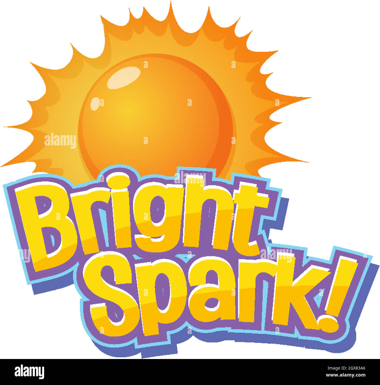 Font design for word bright spark with bright sun Stock Vector Image ...