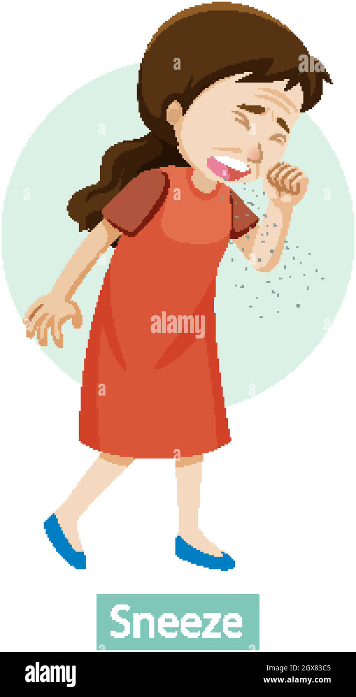 Woman sneeze sick Stock Vector Images - Alamy