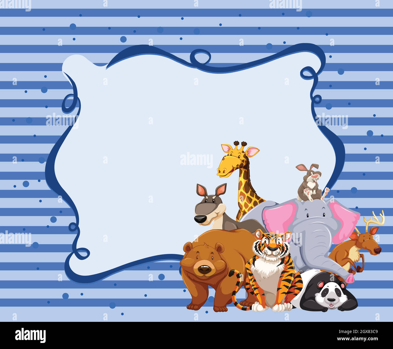 Borderdesign with wild animals Stock Vector Image & Art - Alamy