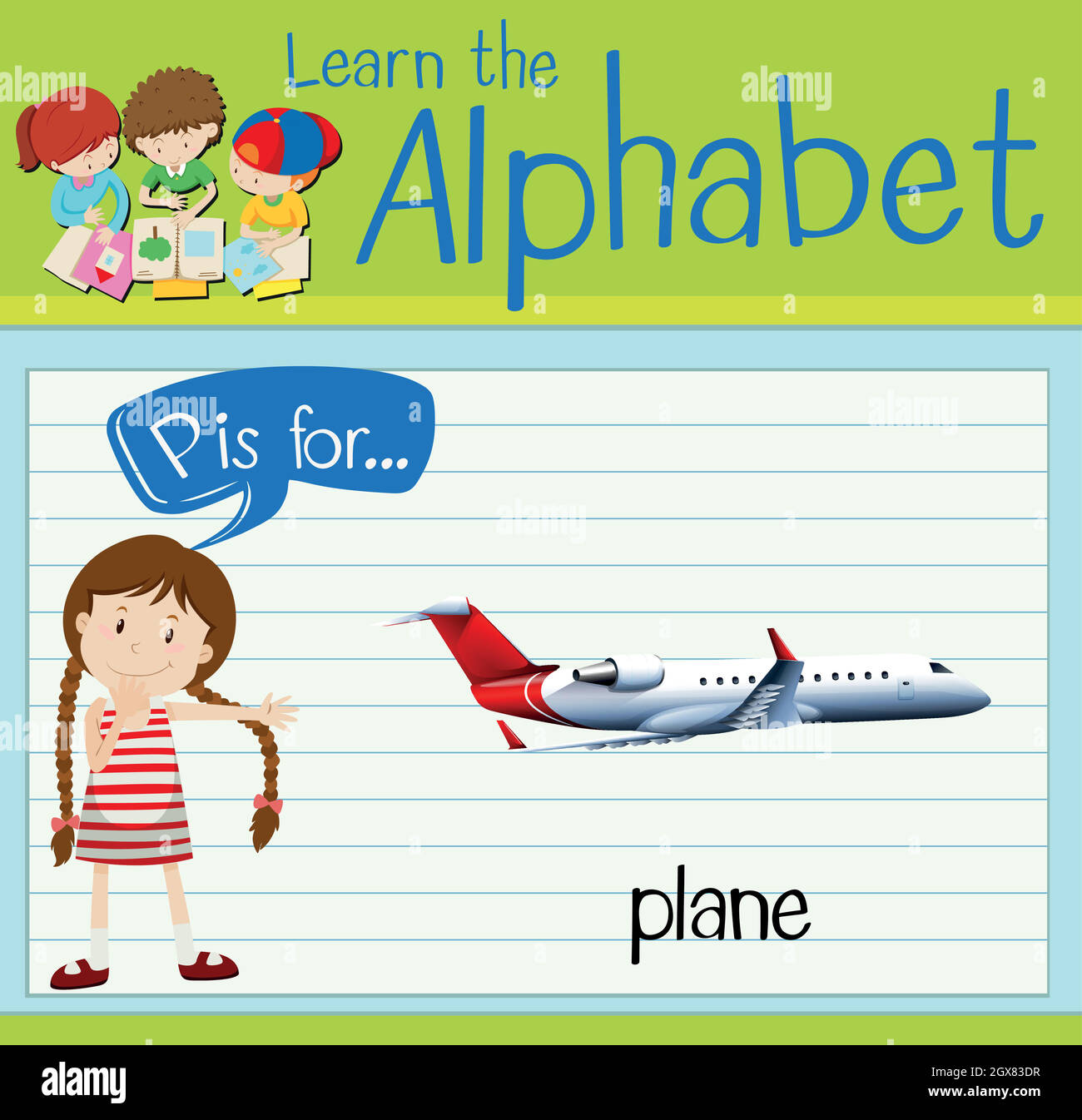 Flashcard letter P is for plane Stock Vector Image & Art - Alamy