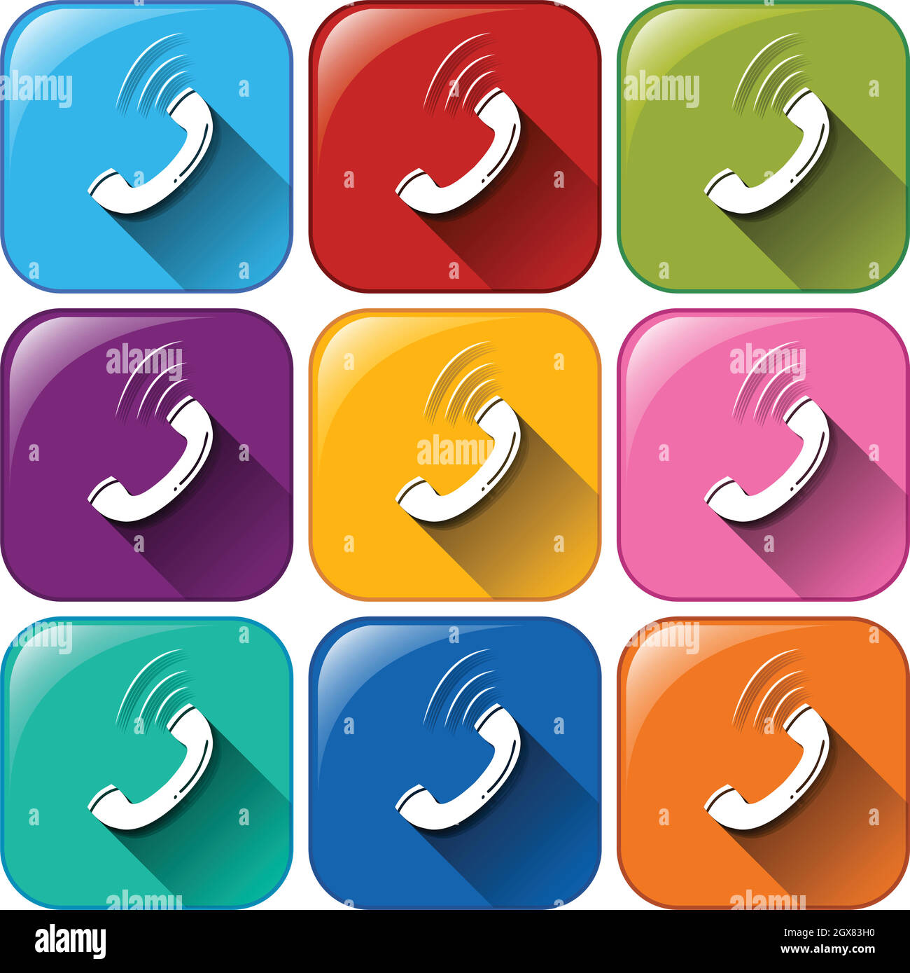 Phone icon orange Stock Vector Images - Alamy