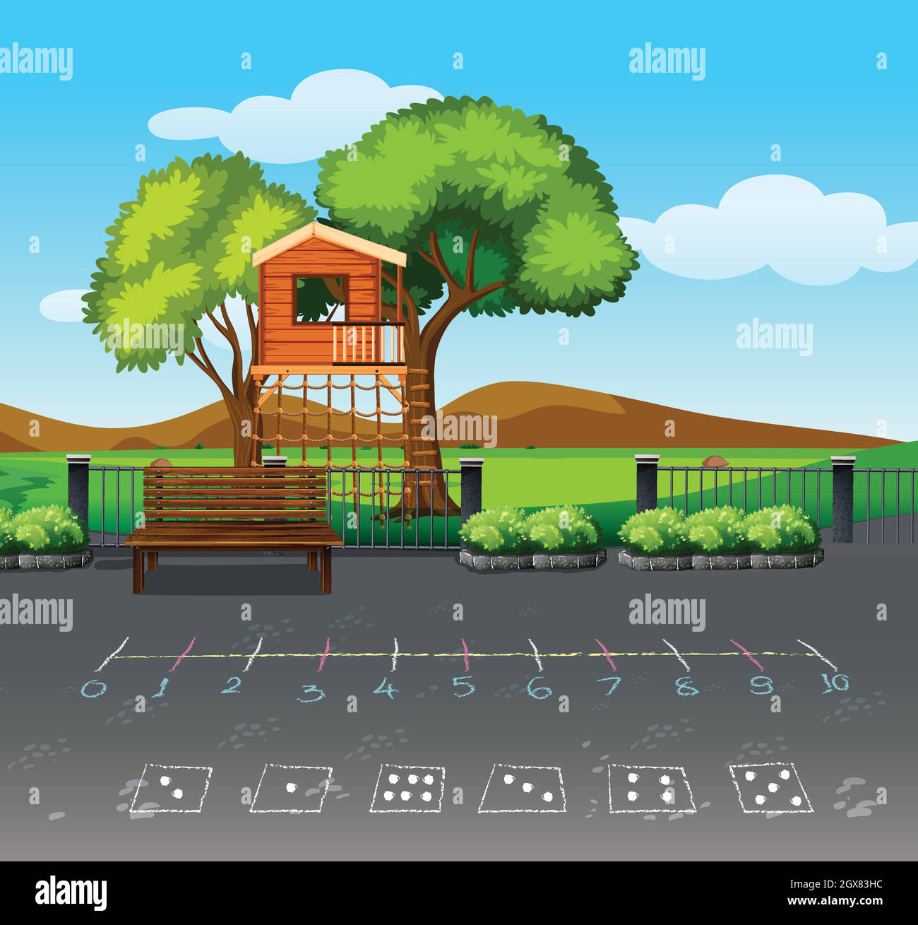 Summer landscape tree in Stock Vector Images - Alamy