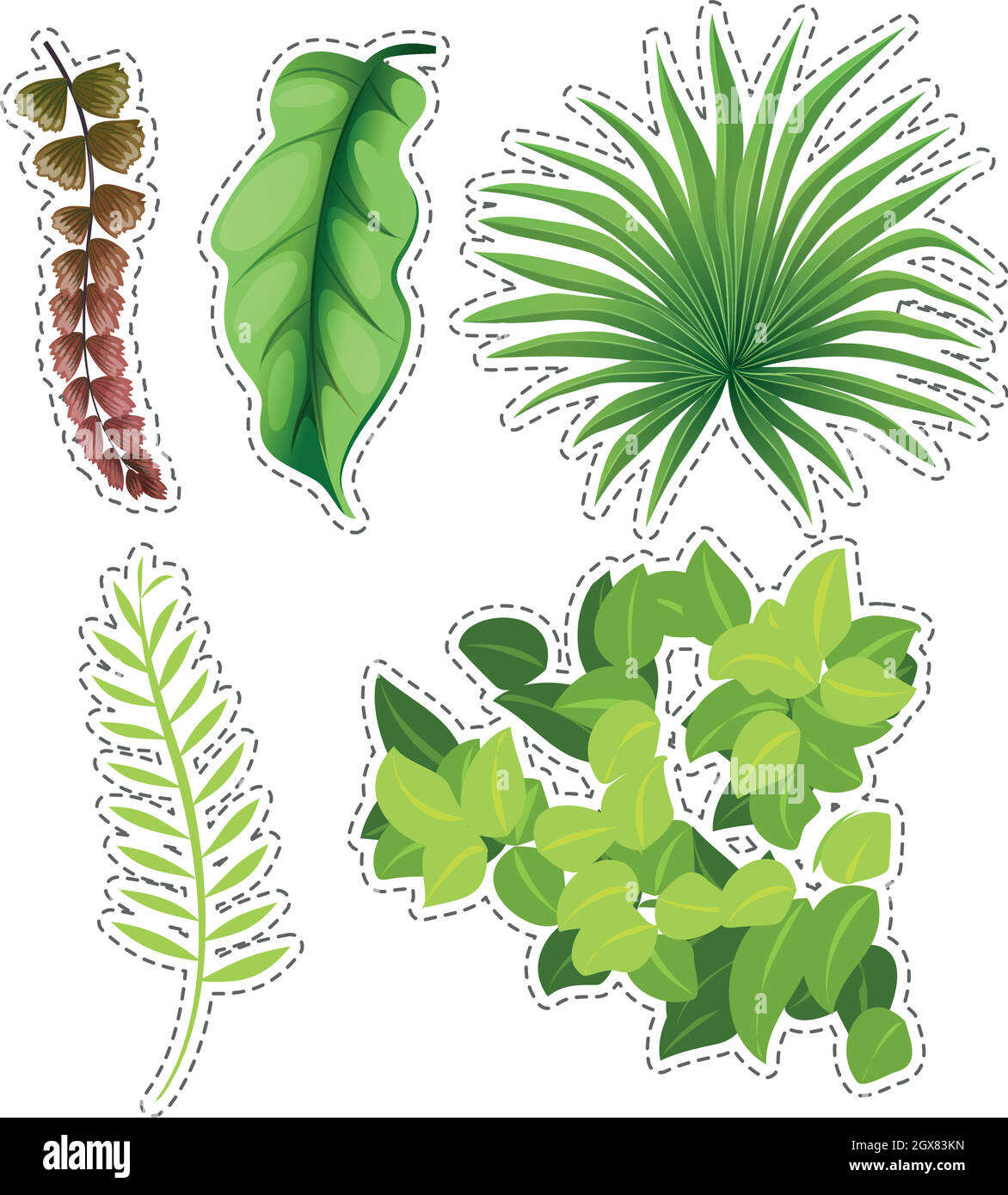 Sticker leaves Stock Vector Images - Alamy