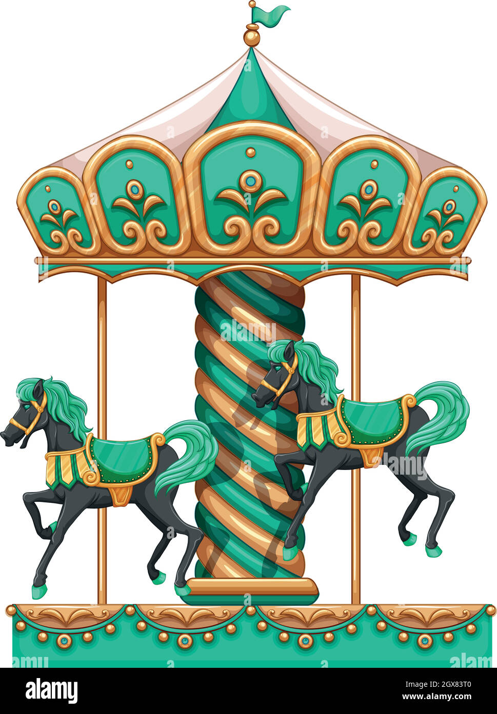 Merry go round park Stock Vector Images - Alamy