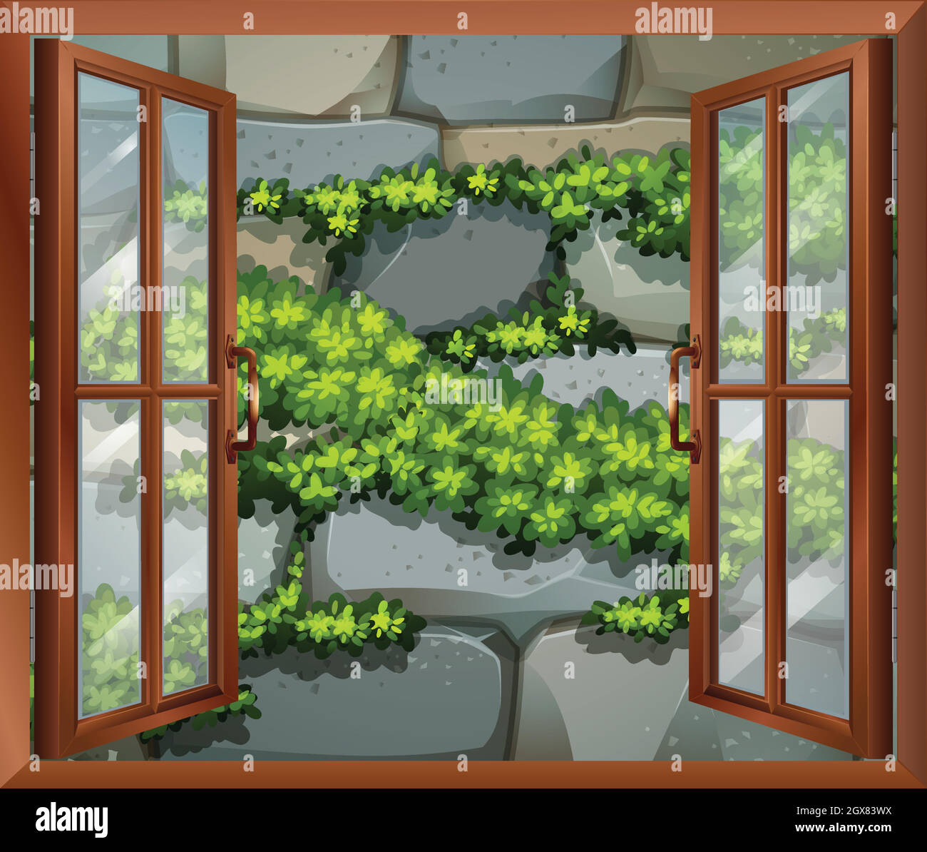 Bricks and window Stock Vector Images - Alamy