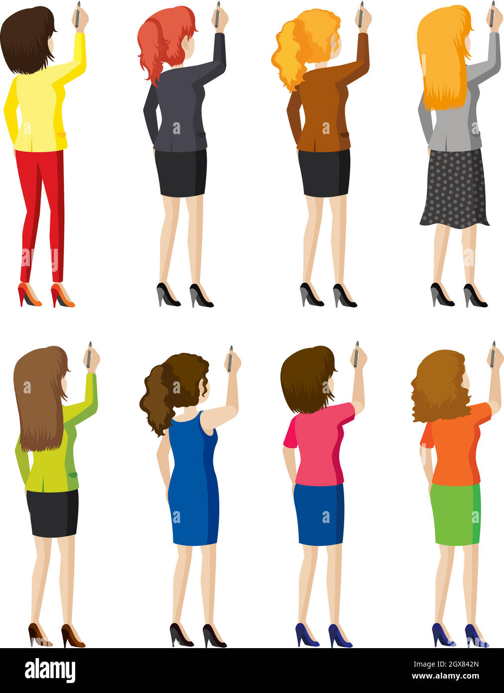 Eight ladies writing Stock Vector Image & Art - Alamy