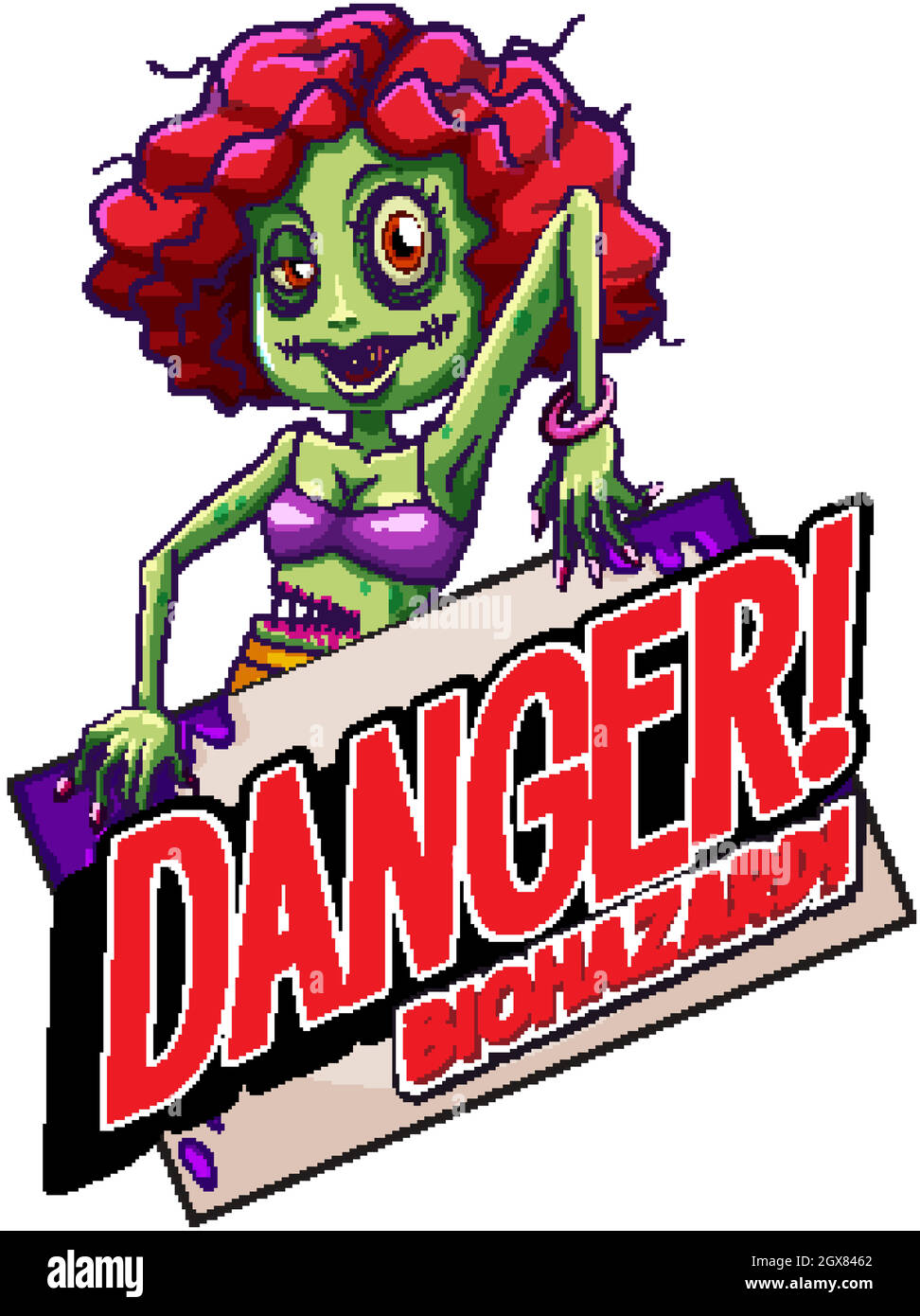 Font design for word danger biohazard with zombie on white background ...