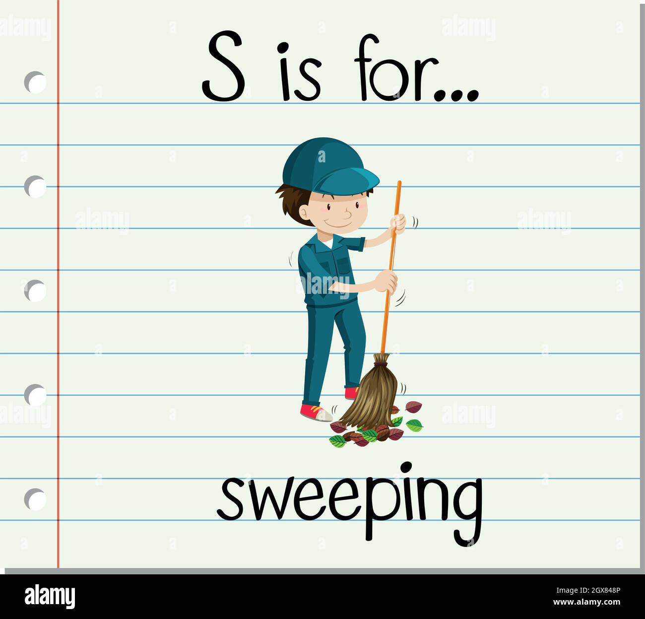 Flashcard letter S is for sweeping Stock Vector Image & Art - Alamy