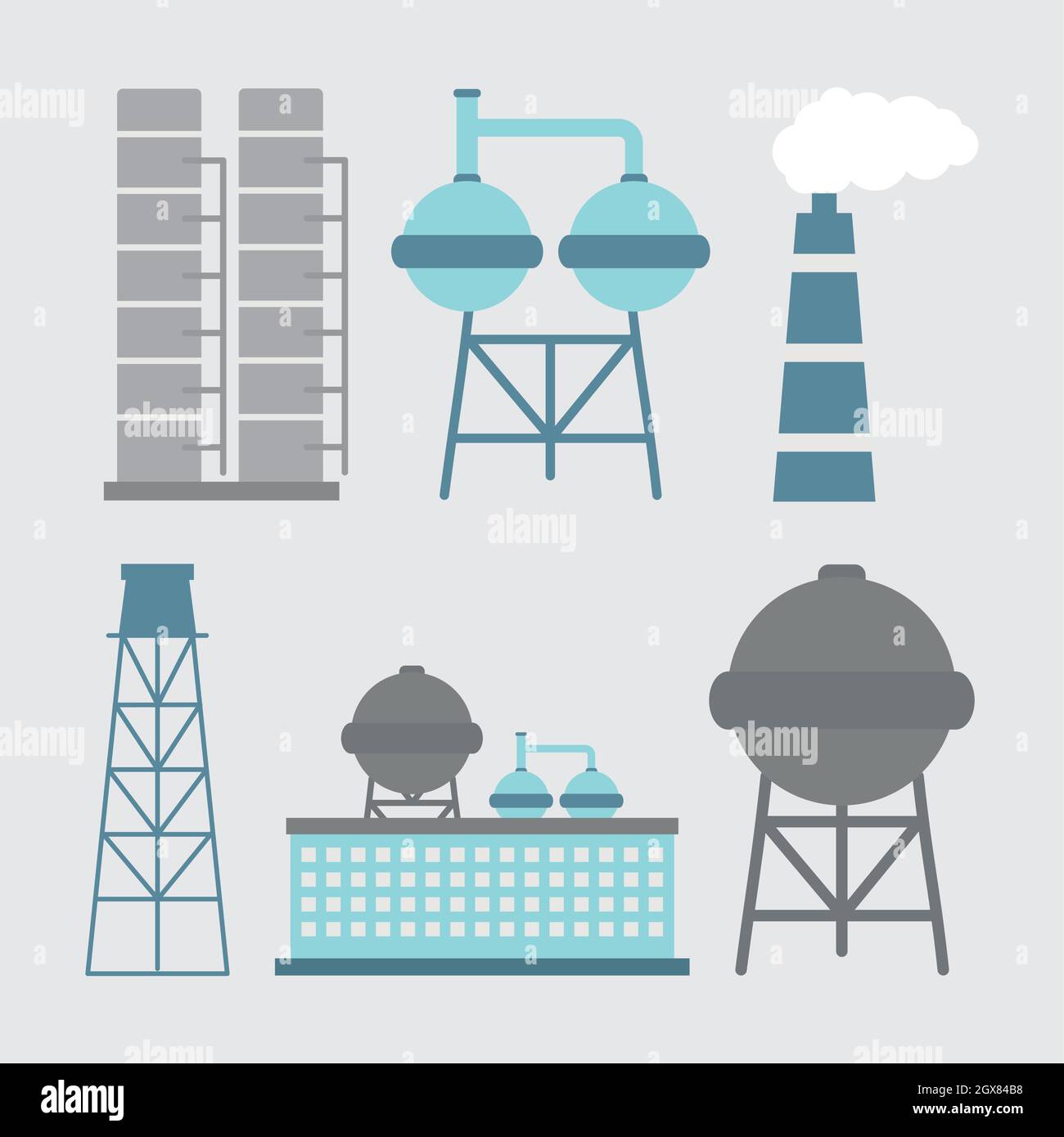 oil industrial plants icon set Stock Vector Image & Art - Alamy