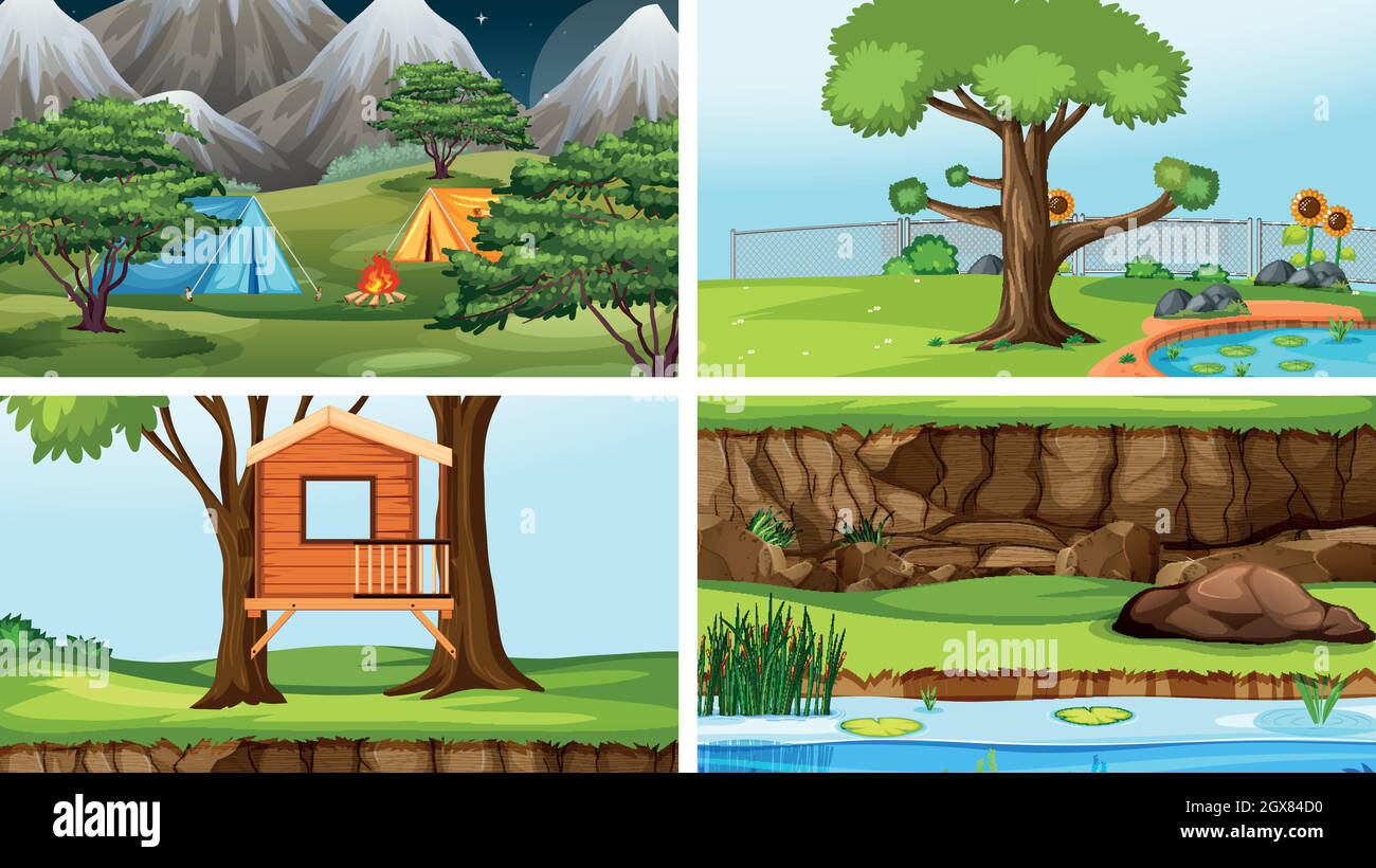 Set of scenes in nature setting Stock Vector Image & Art - Alamy