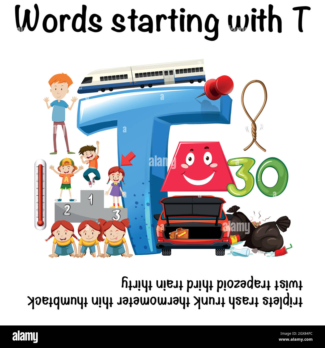 Educational poster for words starting with T Stock Vector Image & Art ...