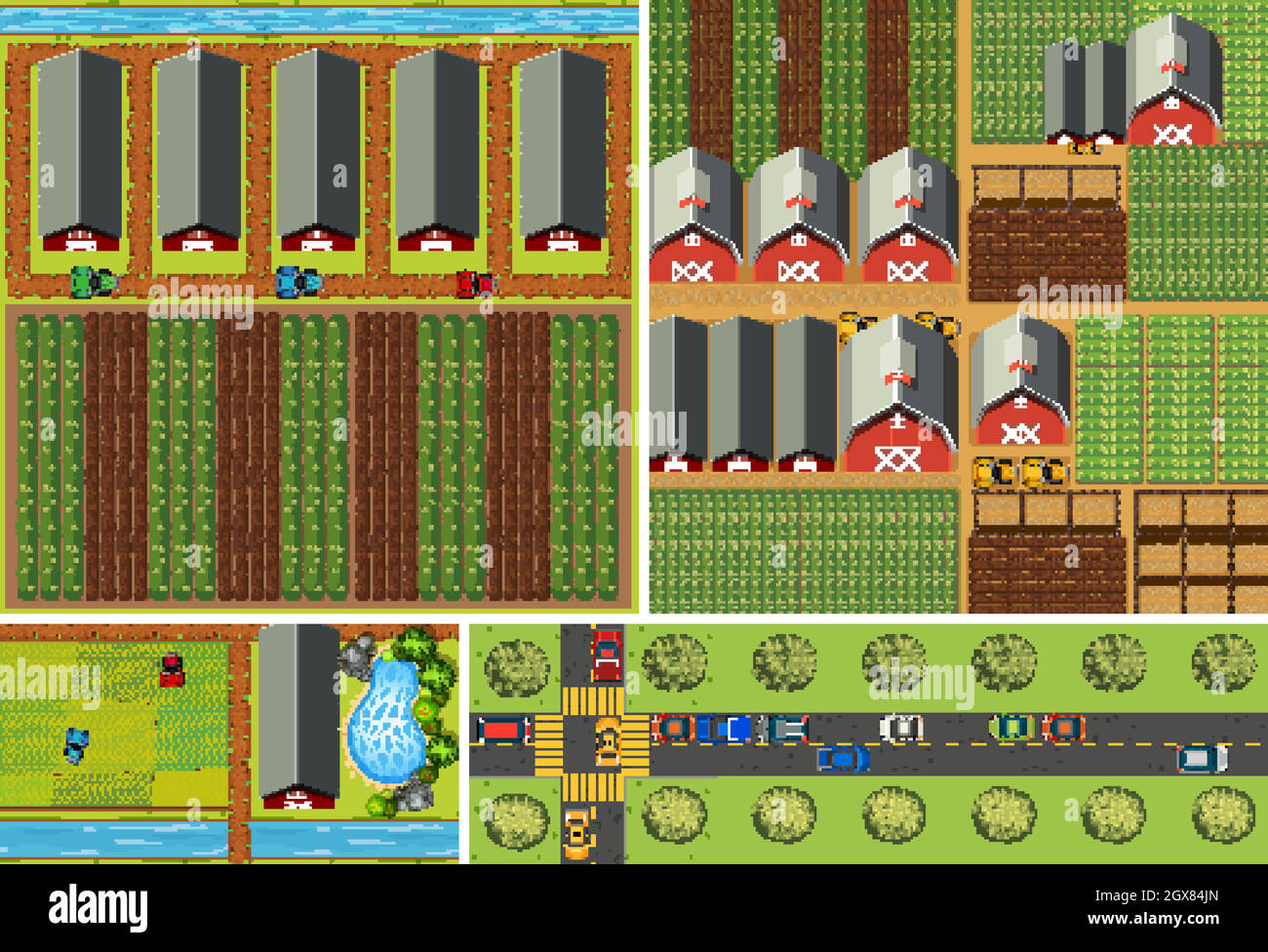 Aerial view road car Stock Vector Images - Alamy