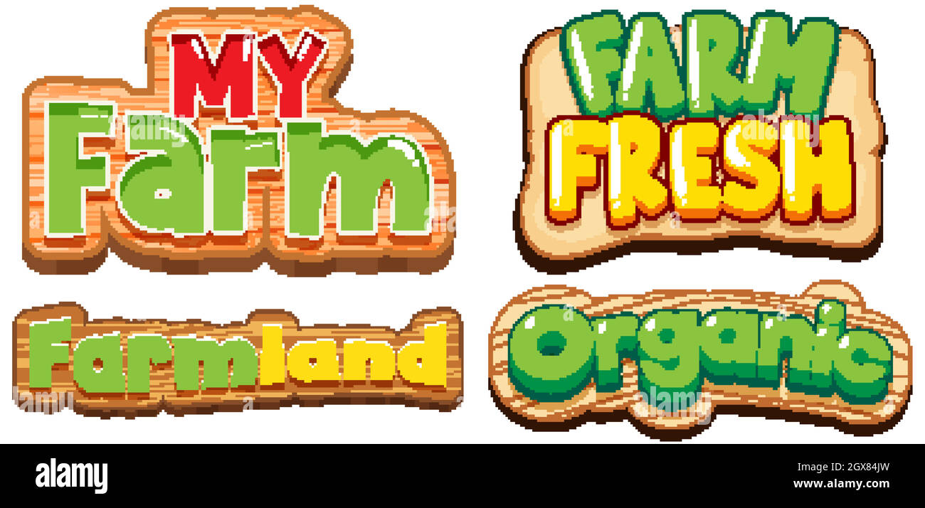 Different text design for farmland on wooden board Stock Vector Image ...