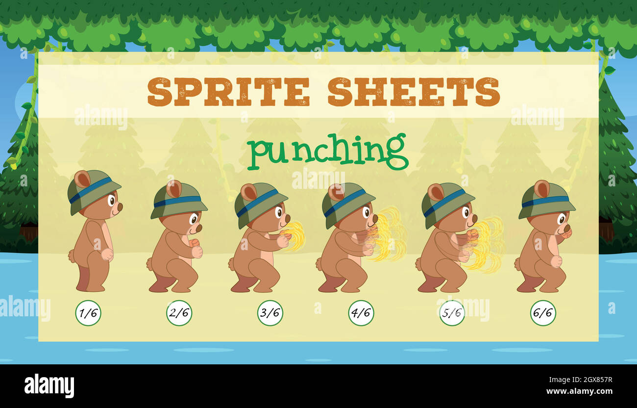 A sprite sheet punching game template Stock Vector Image & Art - Alamy