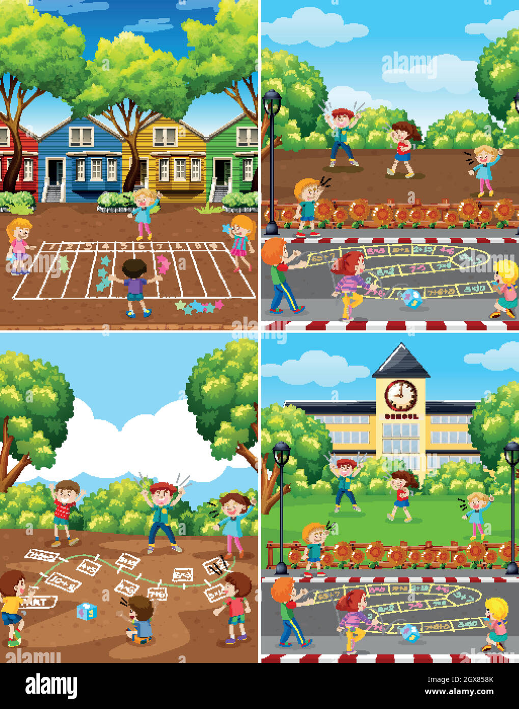 A set of kids playing math game Stock Vector Image & Art - Alamy