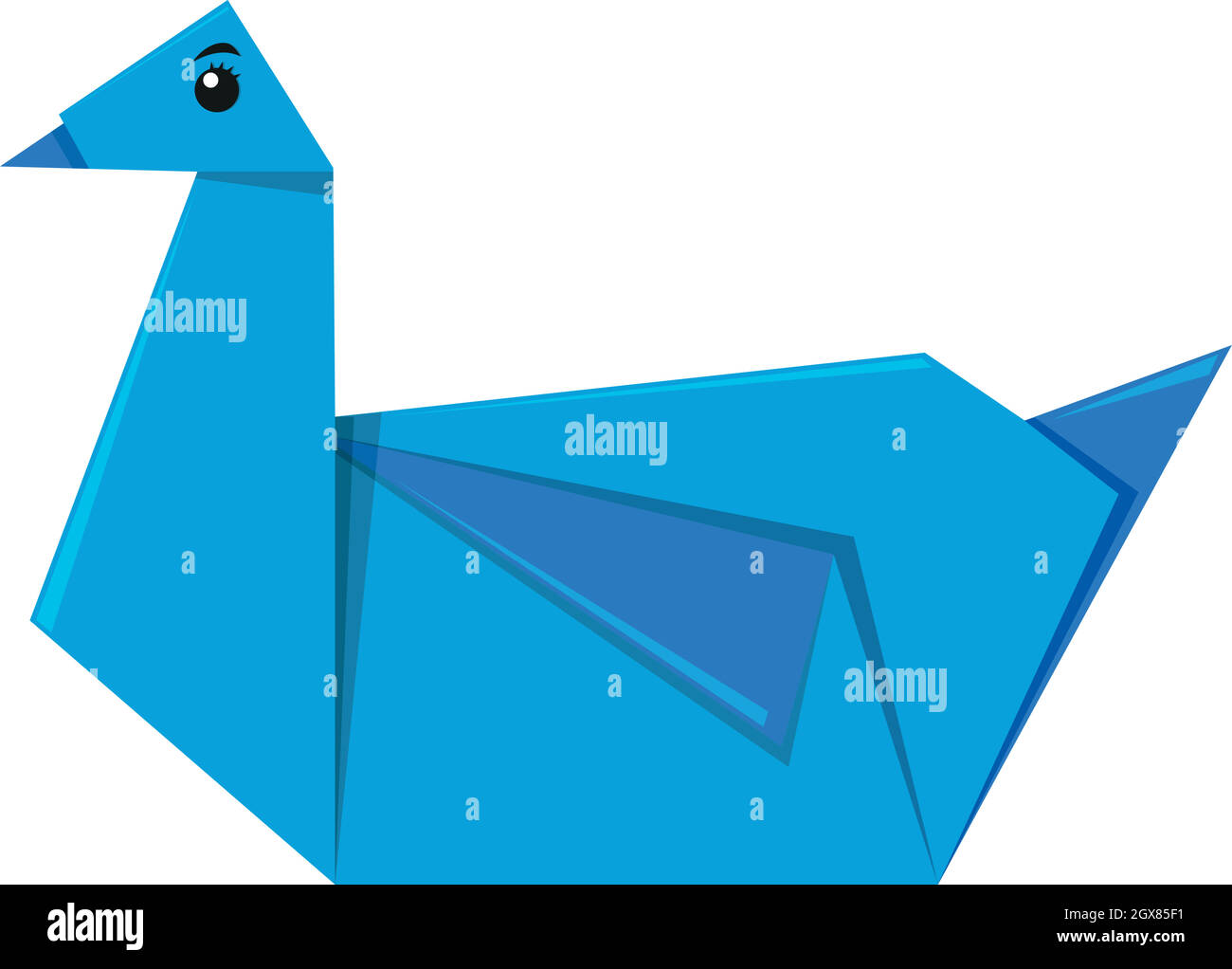 Blue bird origami on white background Stock Vector Image & Art - Alamy