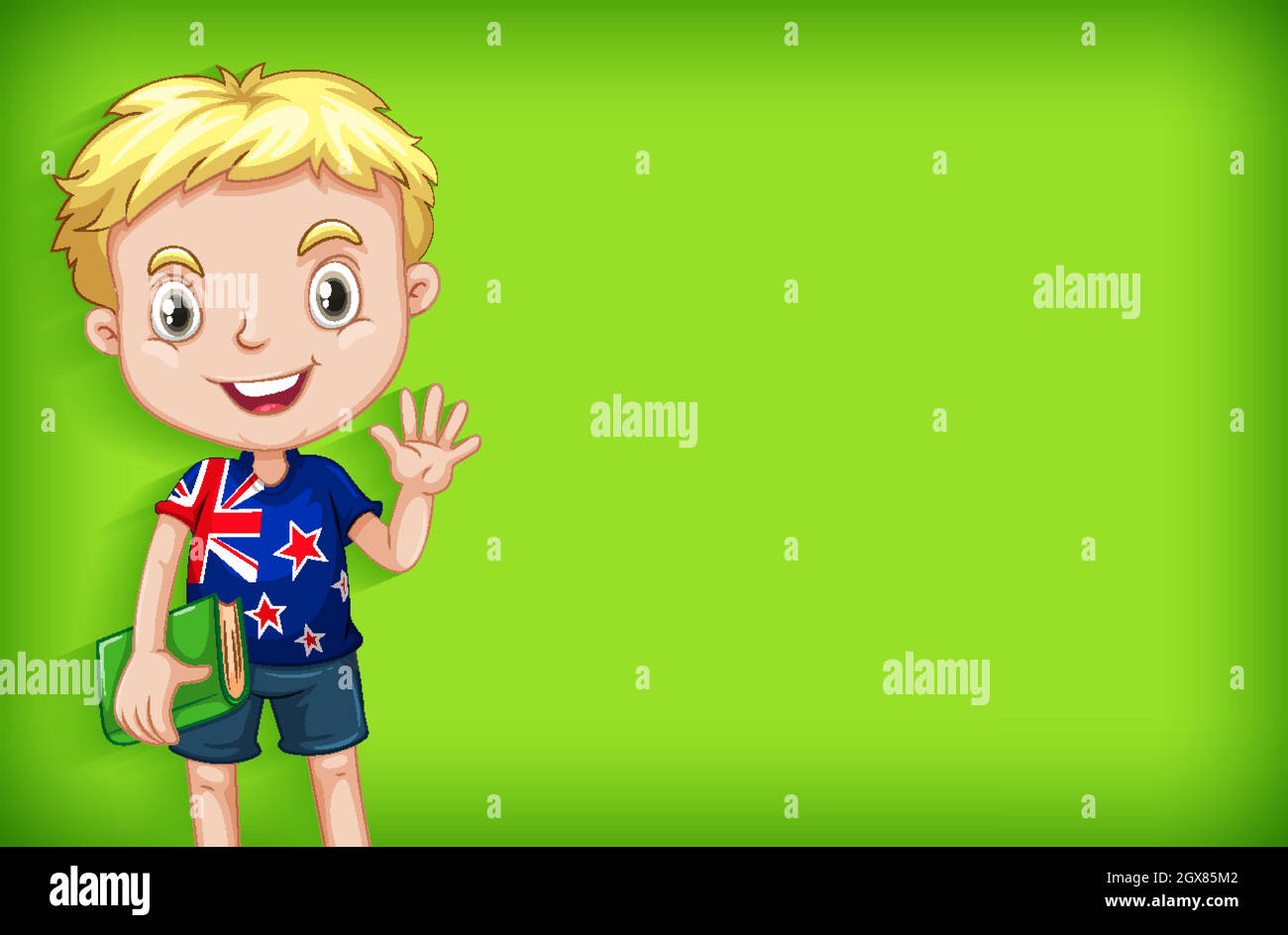 Background template with plain color wall and happy boy Stock Vector ...