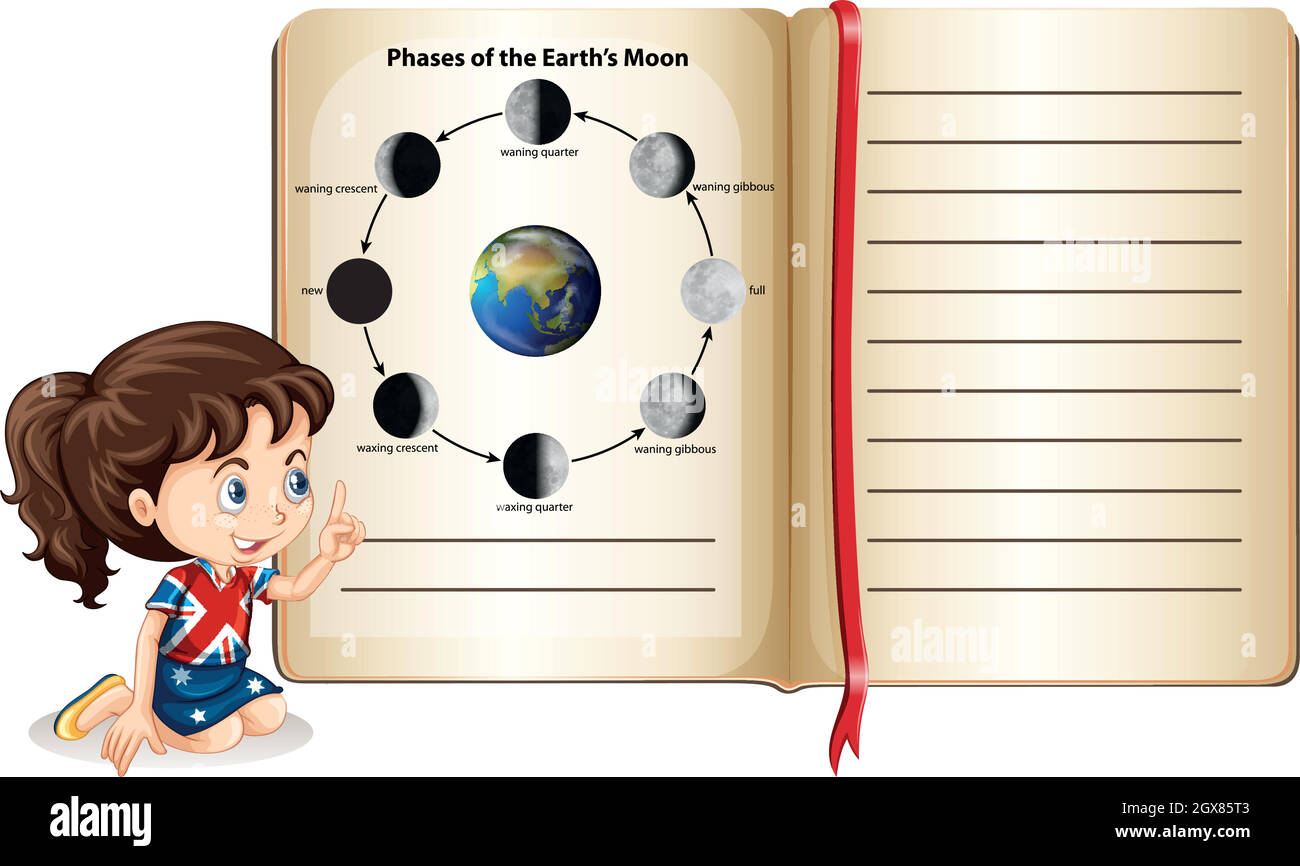 Phases of the moon illustration hi-res stock photography and images - Alamy