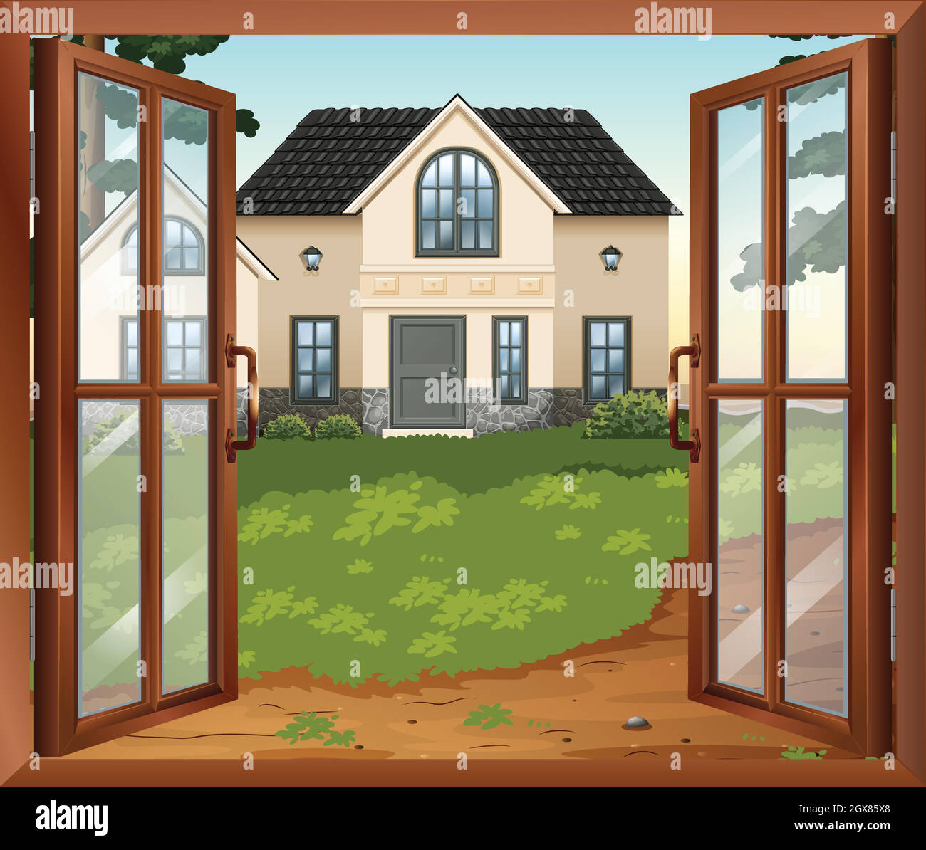 Window opened Stock Vector Images - Alamy