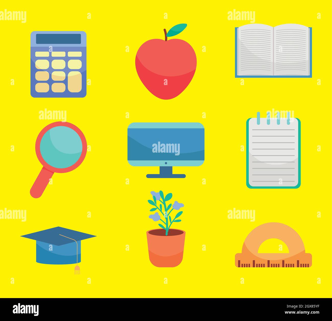 school and education icon set Stock Vector Image & Art - Alamy