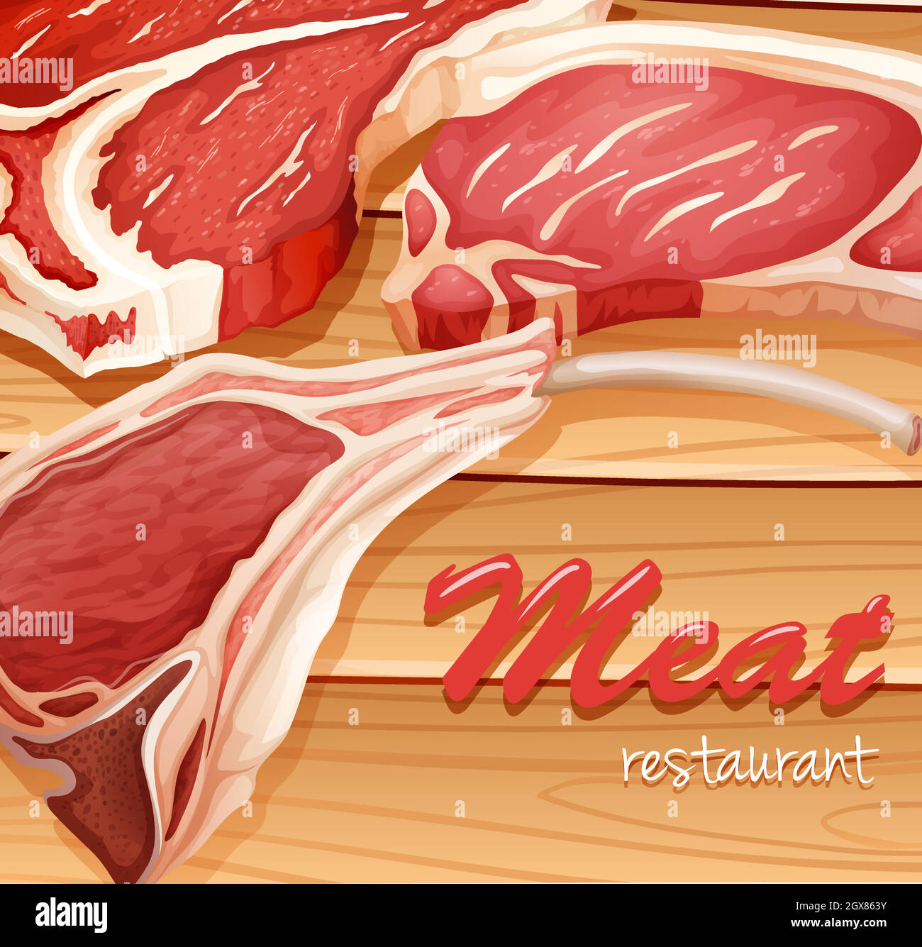Raw piece pork fresh Stock Vector Images - Alamy