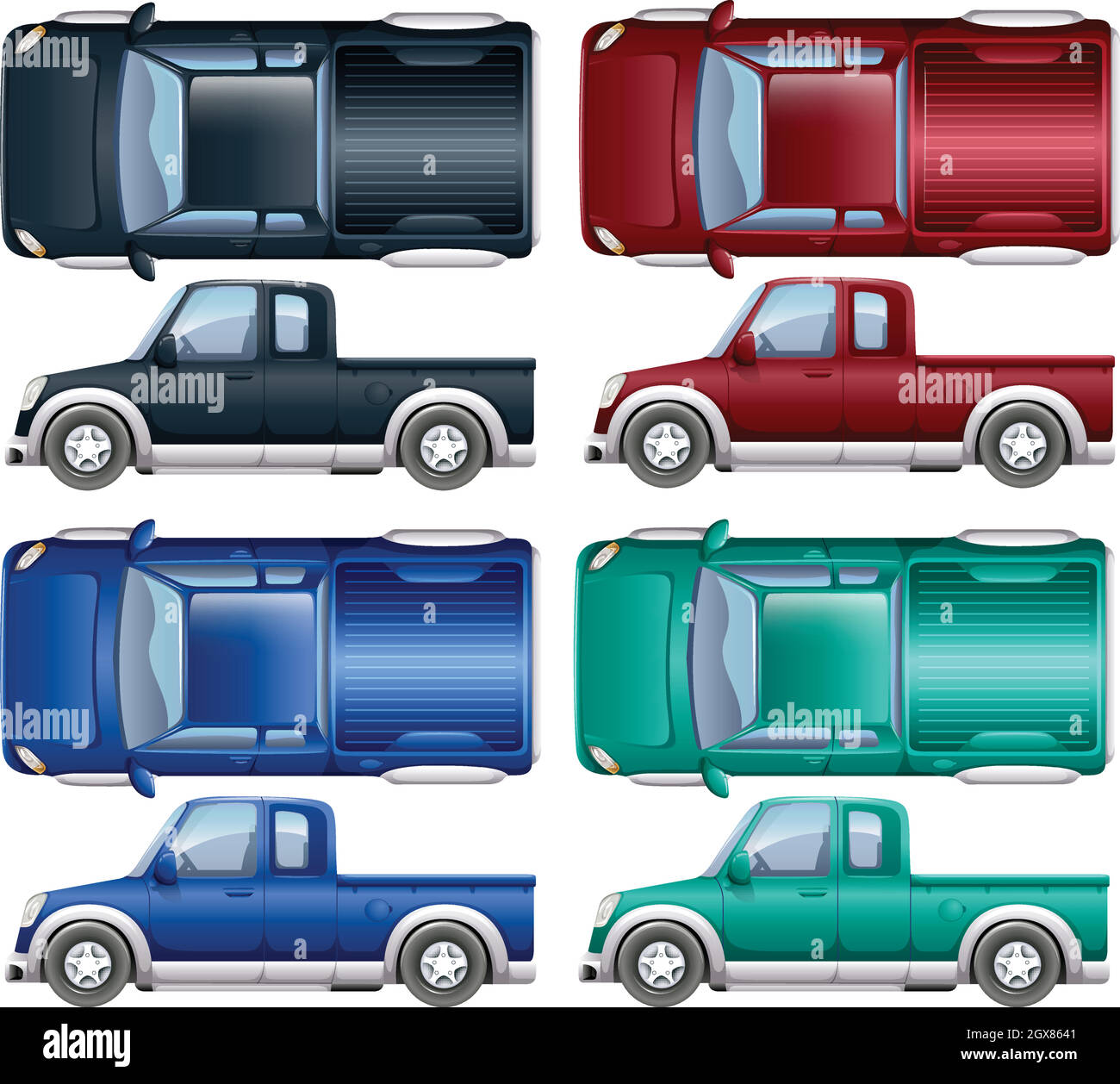 Different color of pick up trucks Stock Vector Image & Art - Alamy