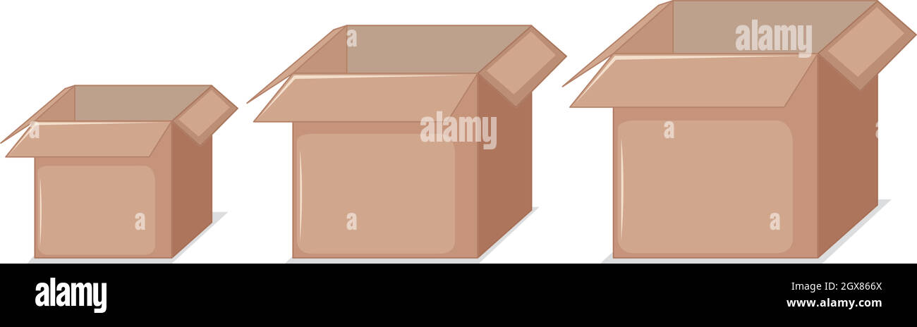 cardboard boxes in a line Stock Vector Image & Art - Alamy