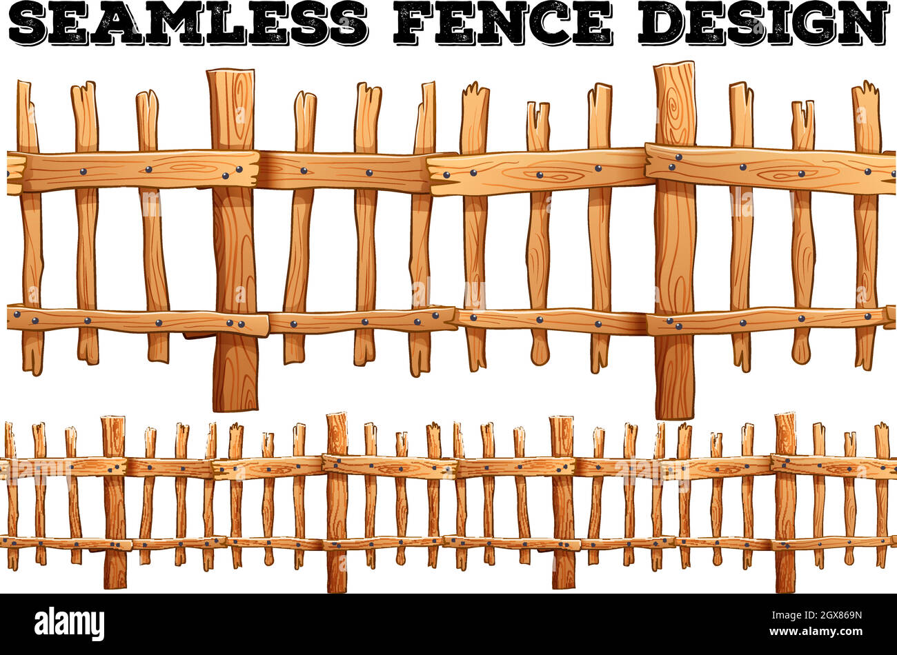 Seamless classic wooden fence design Stock Vector Image & Art - Alamy
