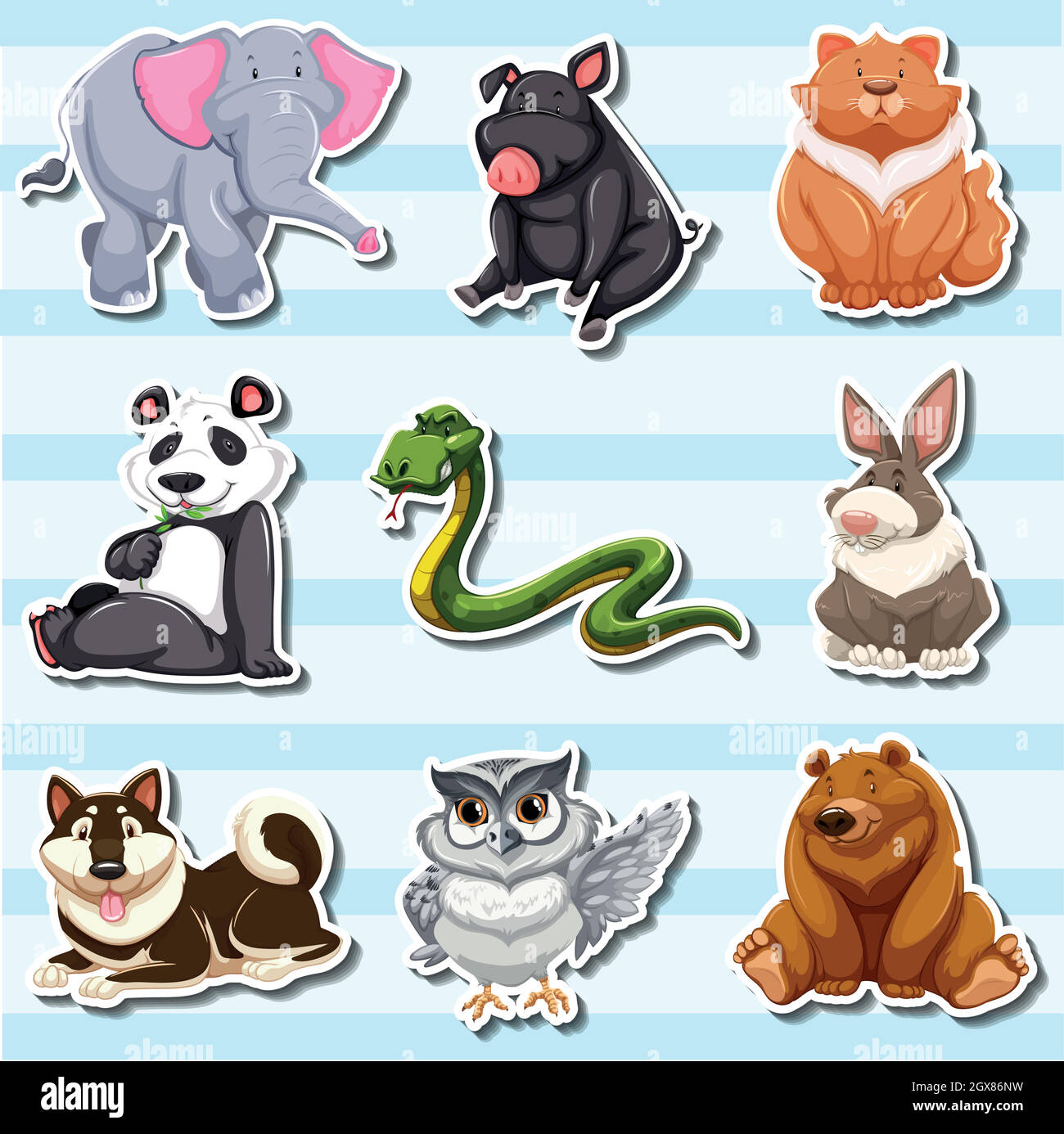 Sticker design with many wildlife creatures Stock Vector Image & Art ...