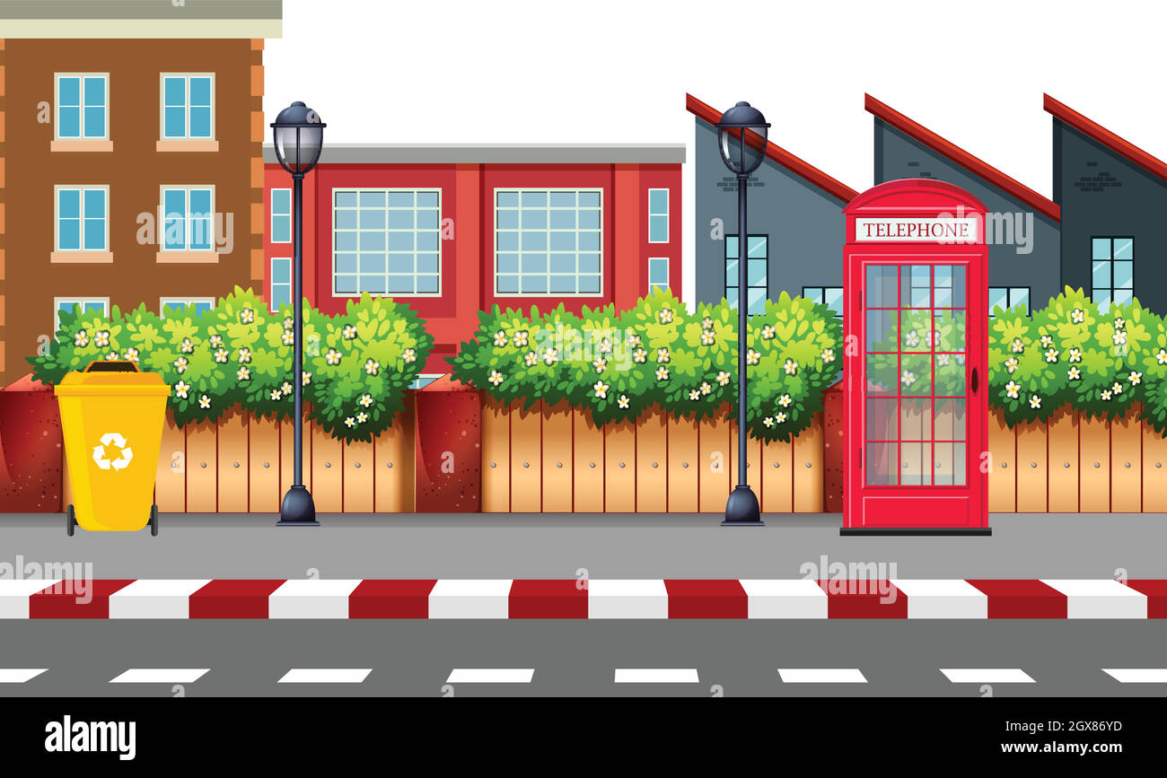 Urban street day time scene Stock Vector Image & Art - Alamy