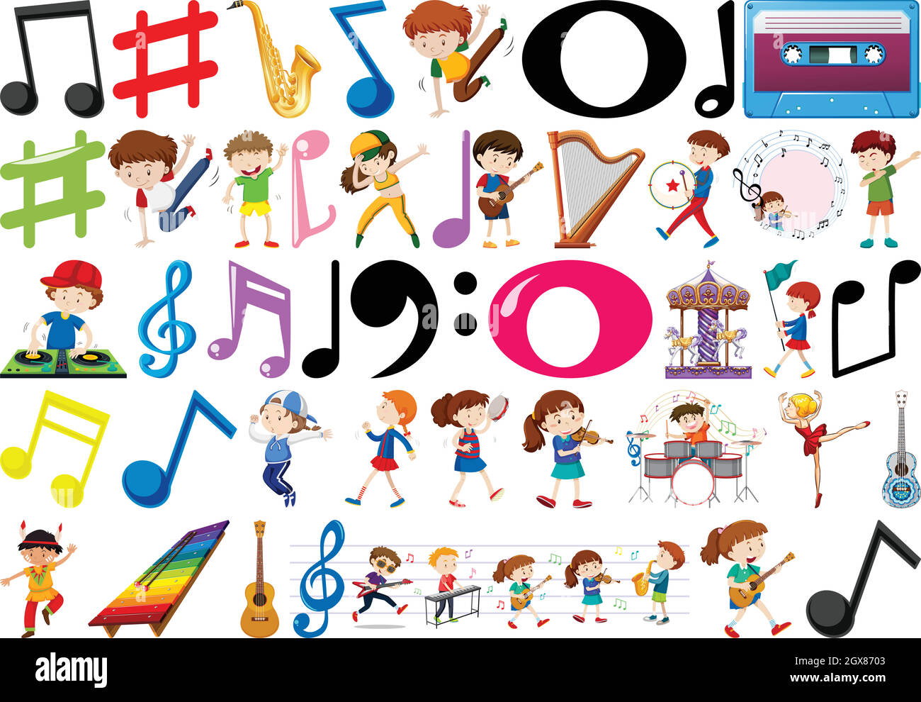 Musical picture Stock Vector Images - Alamy