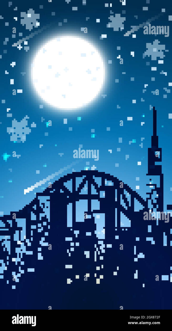 City town winter night Stock Vector Images - Alamy