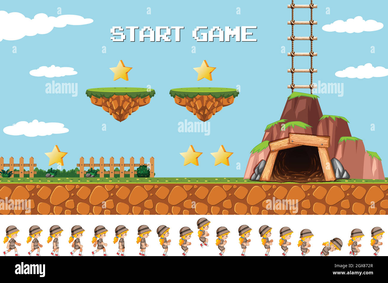 A jumping game template Stock Vector Image & Art - Alamy