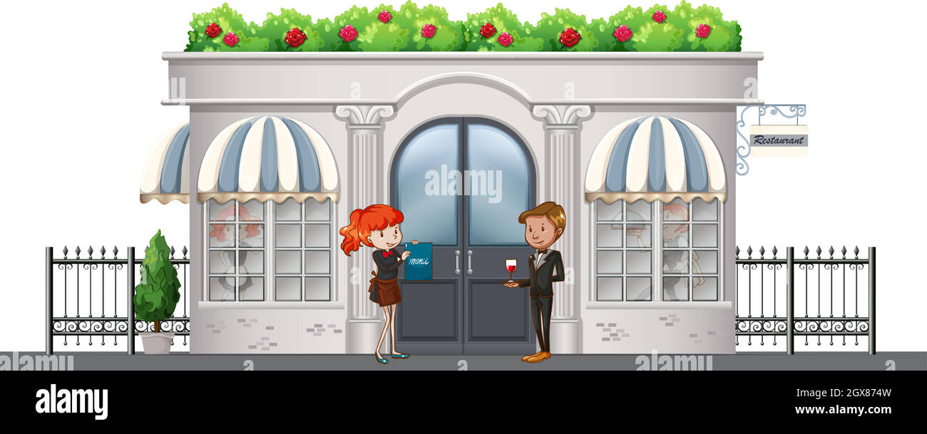 Waitress restaurant isolated Stock Vector Images - Alamy