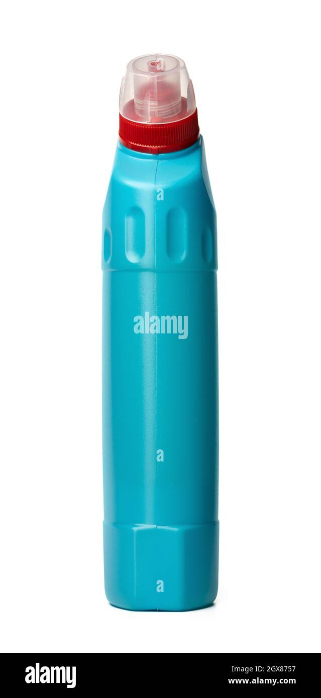 Blue plastic bottle of liquid detergent isolated on white Stock Photo ...