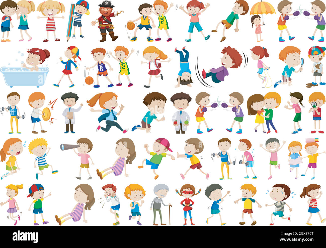 Set of exercise people character Stock Vector Image & Art - Alamy