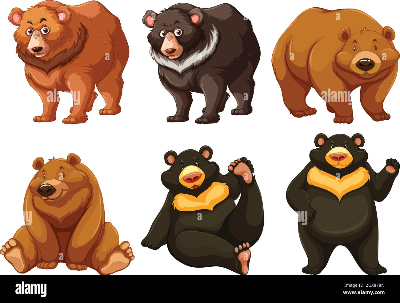 Set of cute bears Stock Vector Image & Art - Alamy