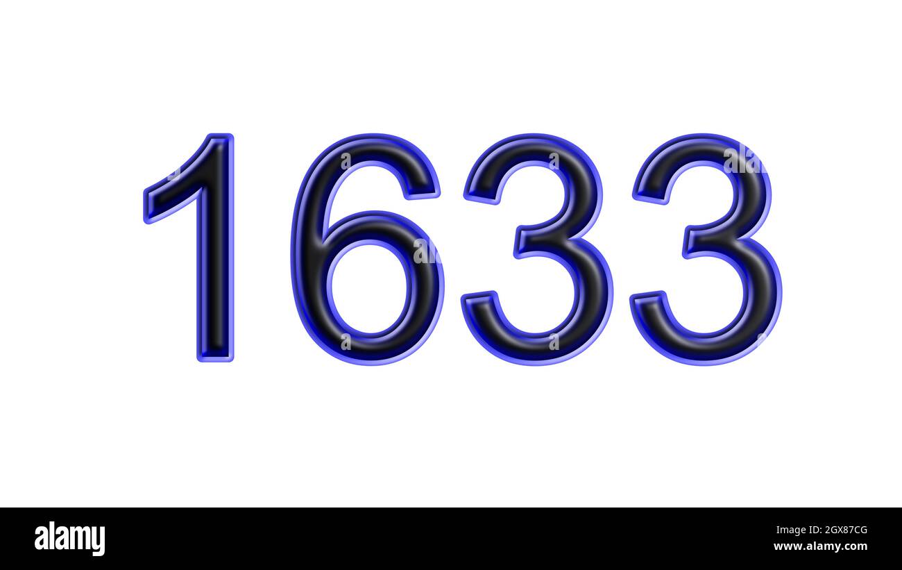 blue 1633 number 3d effect white background Stock Photo - Alamy
