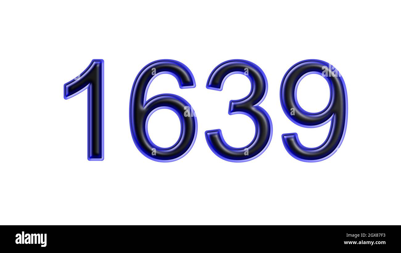 blue 1639 number 3d effect white background Stock Photo - Alamy