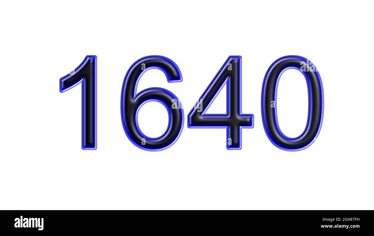 blue 1640 number 3d effect white background Stock Photo - Alamy