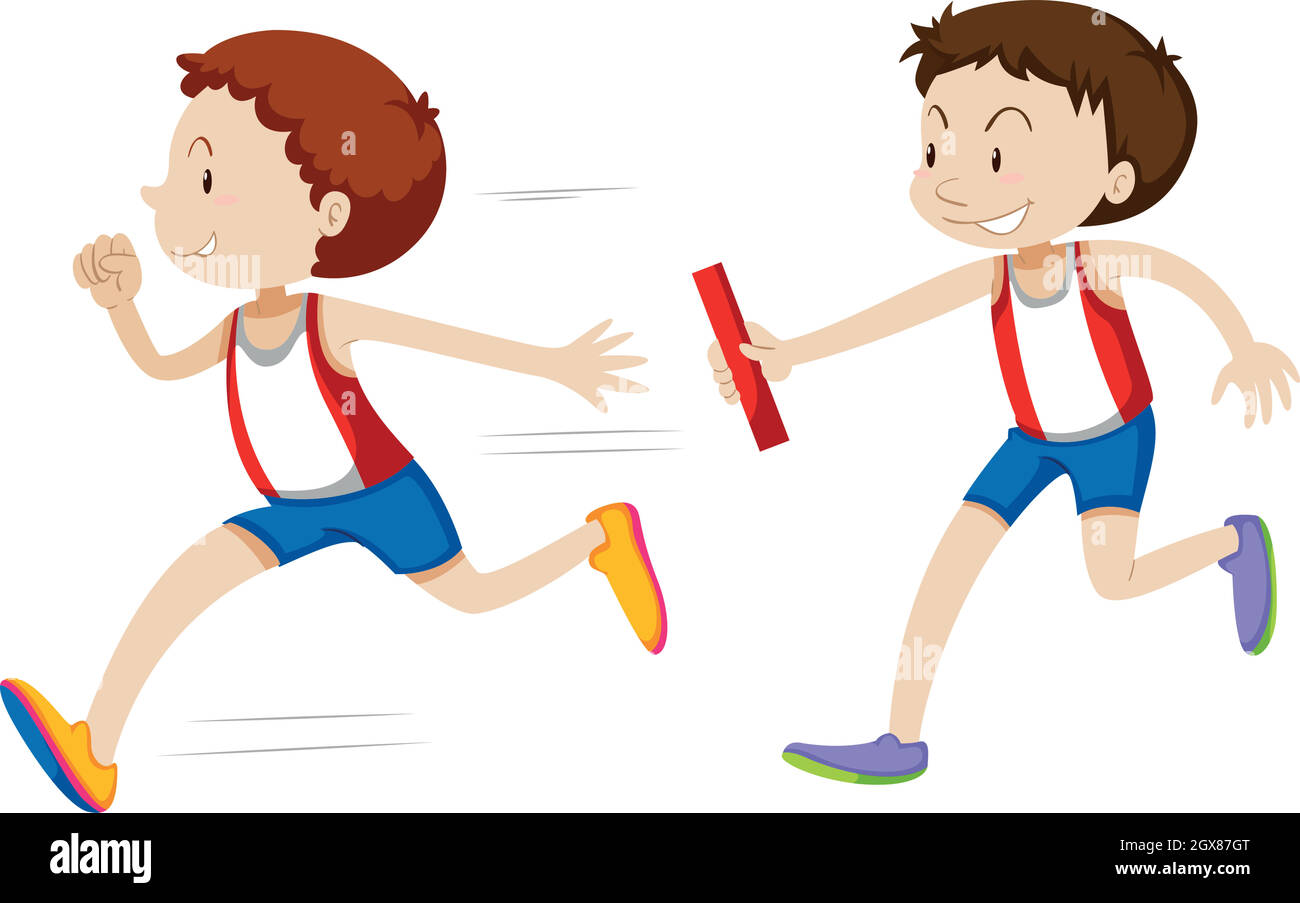 Relay running race on white background Stock Vector Image & Art - Alamy