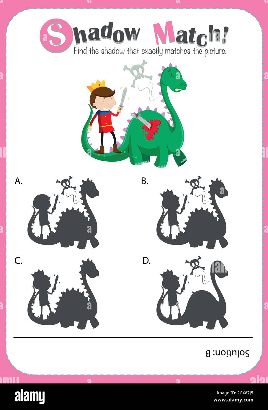 Game template with matching dragon and prince Stock Vector Image & Art ...