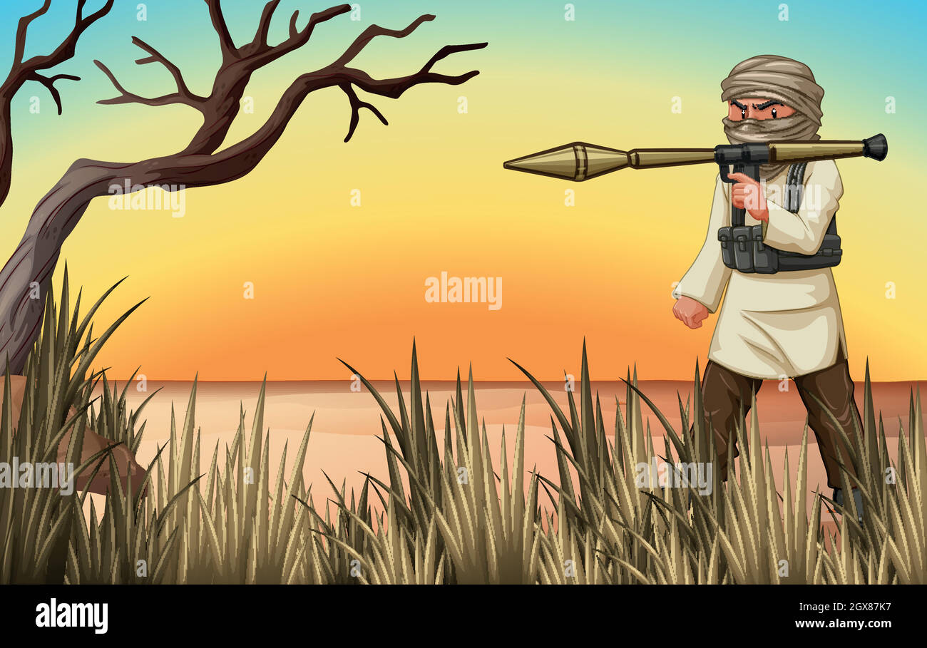 Terrorist Cartoon Drawing